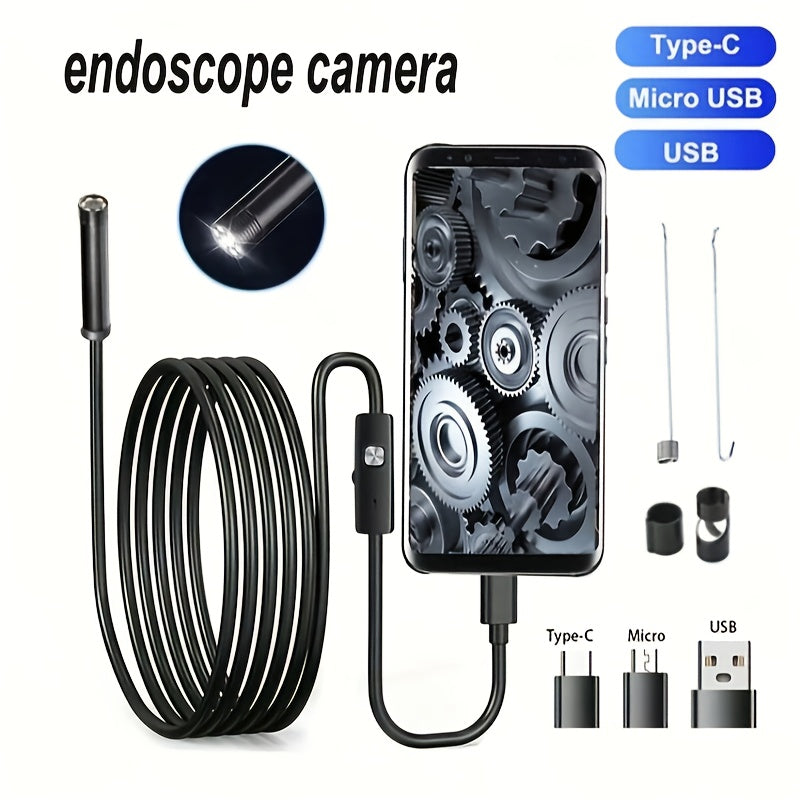 1Meter Cable 5.55mm Lens 3 in 1 Android Phone Endoscope (10007930 ...