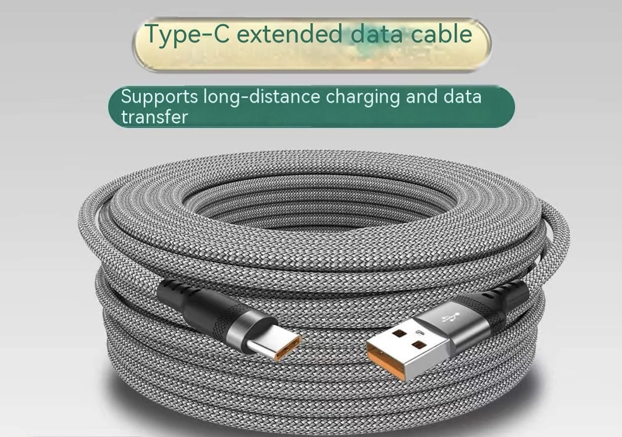 3 Meter USB Type-C Braided Long Distance Data and Charge Cable - Grey ...