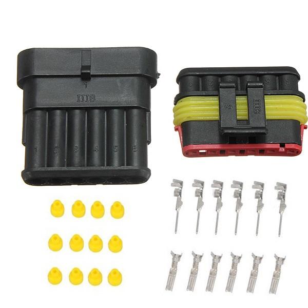 6 Pin Way Sealed Waterproof Electrical Wire Connector Plug (10003671 ...