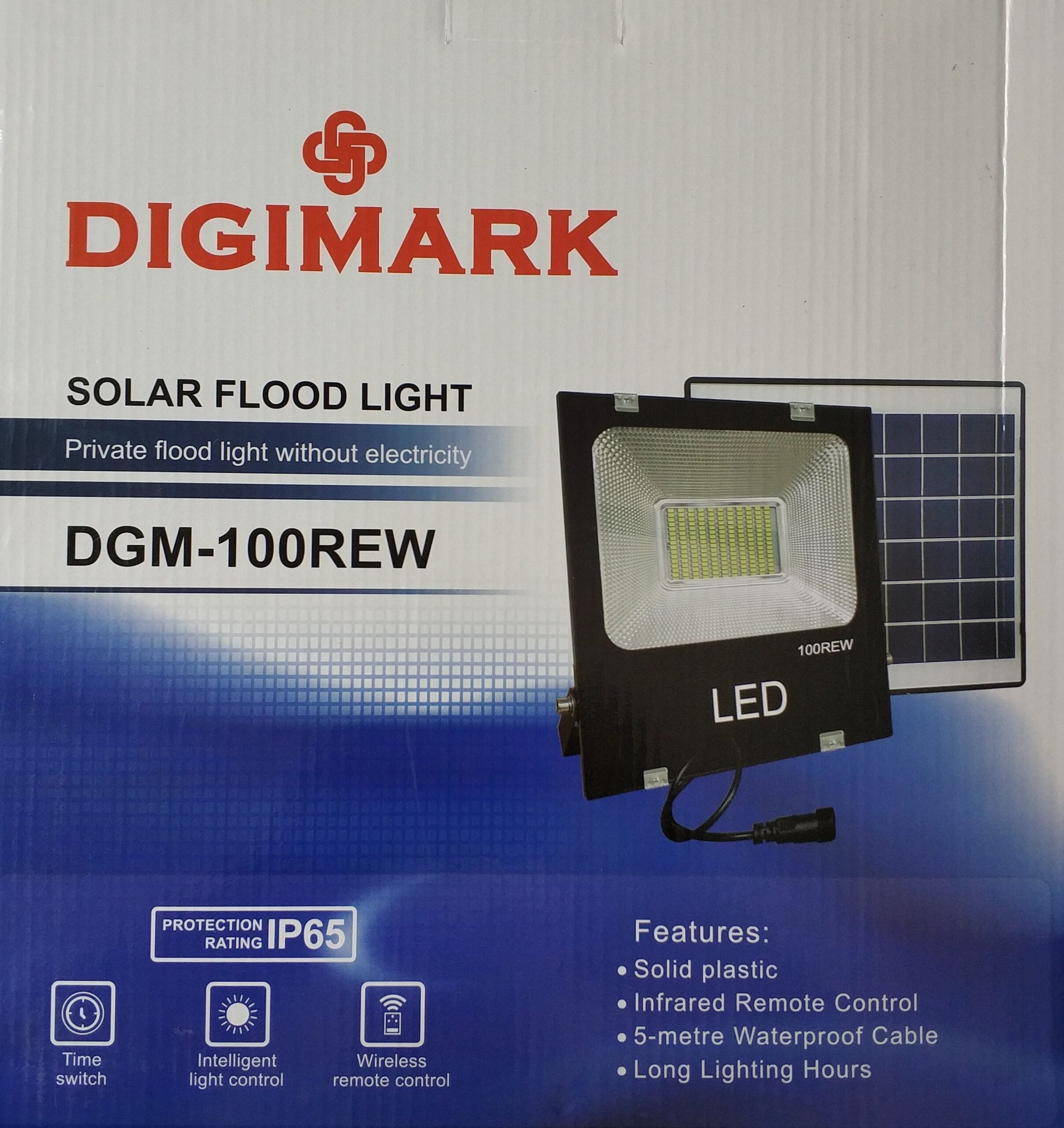 Digimark DGM-100REW 100Watt Solar LED Outdoor Floodlight – Electromann SA