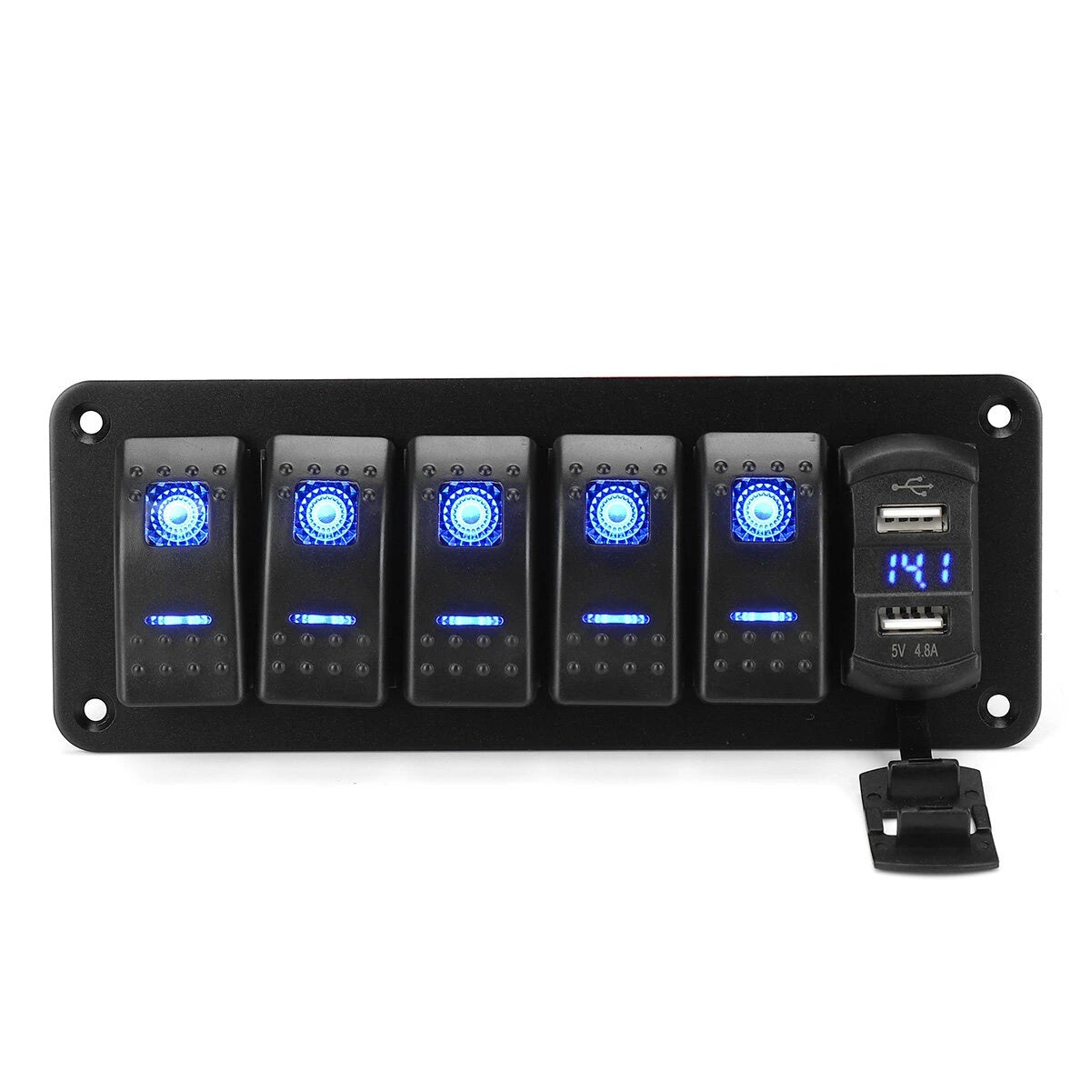 Buy the 6Gang Green Rocker Switch Panel - Control Multiple Devices wit ...