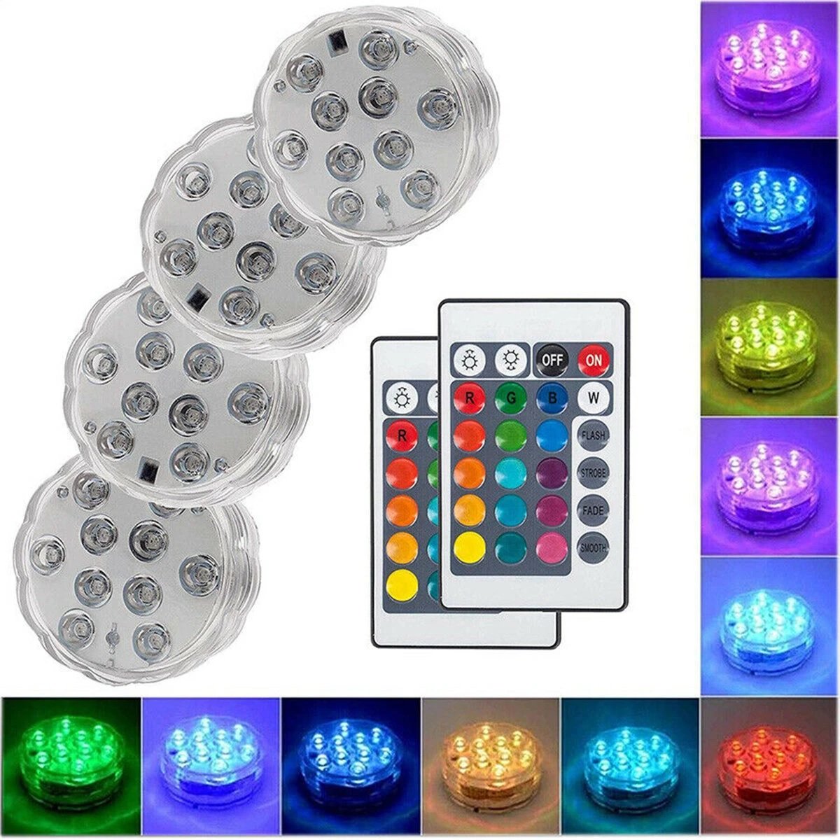 BULK SALE- Buy 10 get 1 FREE RGB Submersible Remote Controlled LED Lig ...