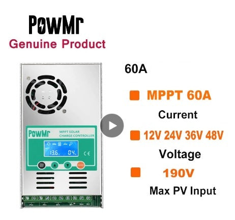 PowMr MPPT 60A Solar Charge and Discharge Controller | Electromann SA
