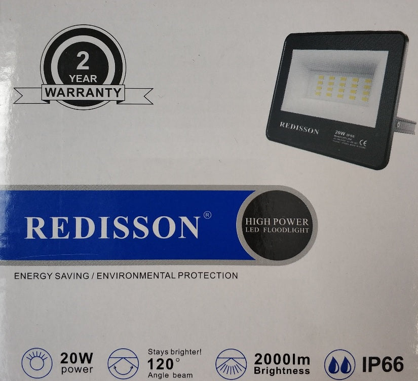 REDISSON 20Watt 220v AC Outdoor LED Flood Light - Bright and Energy-Ef ...