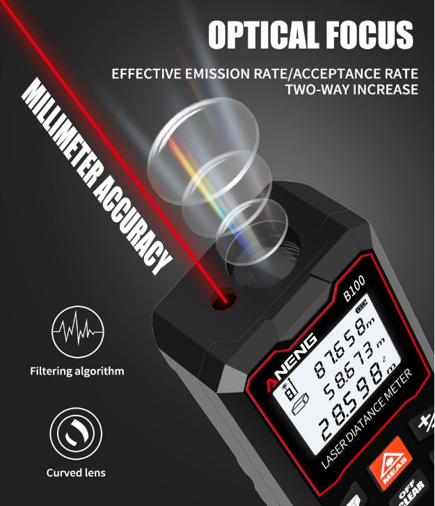 Aneng B100 Digital Laser Distance Meter and Laser Range Finder ...