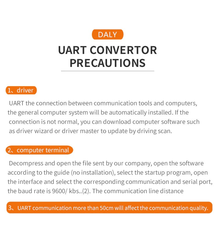 Daly Smart BMS Accessory - 6Pin UART Converter | Electromann SA
