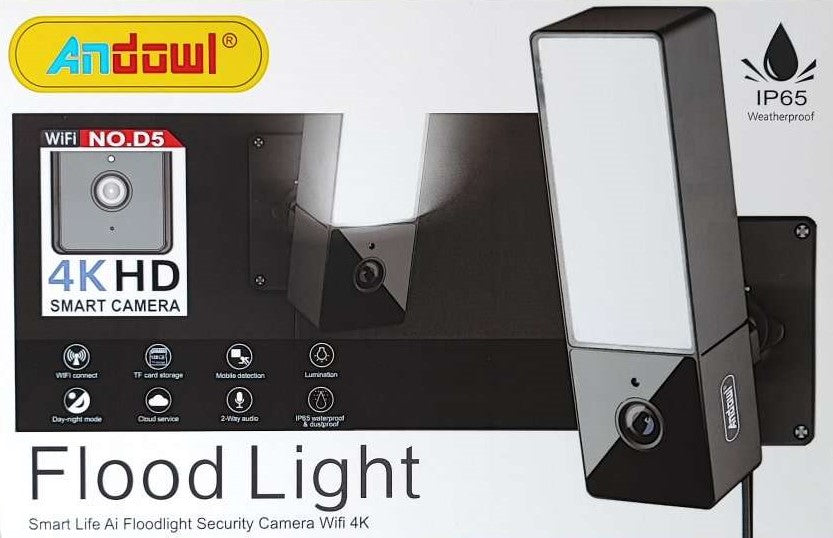 Andowl D5 10Watt Wifi 4K Smart Life AI Motion Camera LED Floodlight ...
