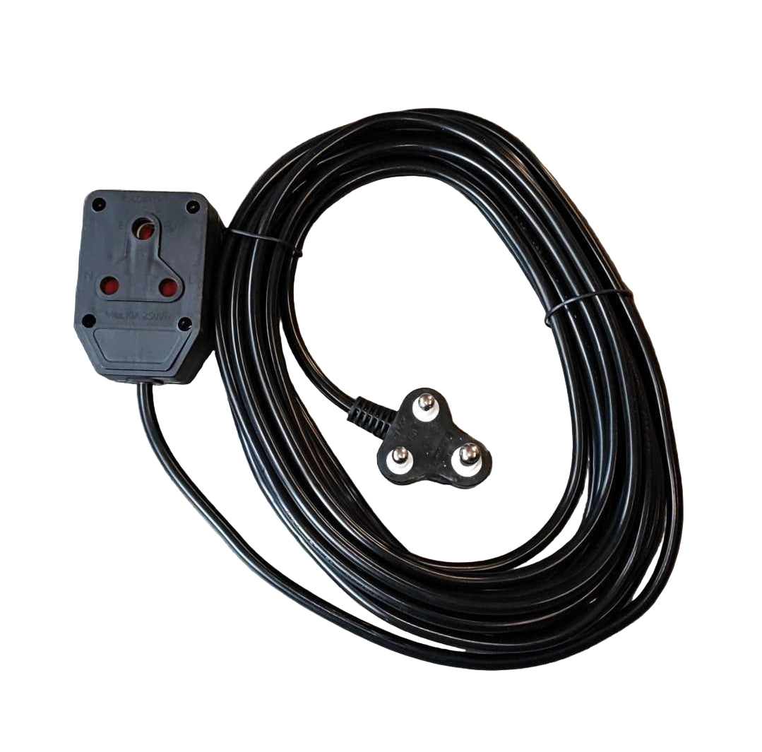 220v 10amp 2500w 5m Extension Cord With Two-Way Multi-Plug BLACK- (100 ...