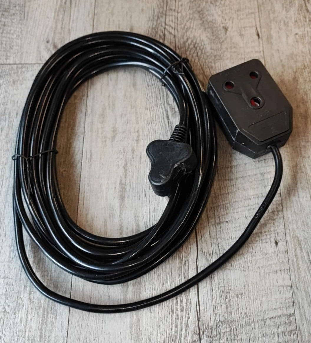 220v 10amp 5m Extension Cord With Two-Way Multi-Plug | Electromann SA