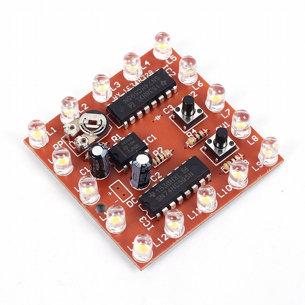 DIY Electronic Kit NE555+74HC595 16Bit 16 Channel Water Flowing Marquee ...
