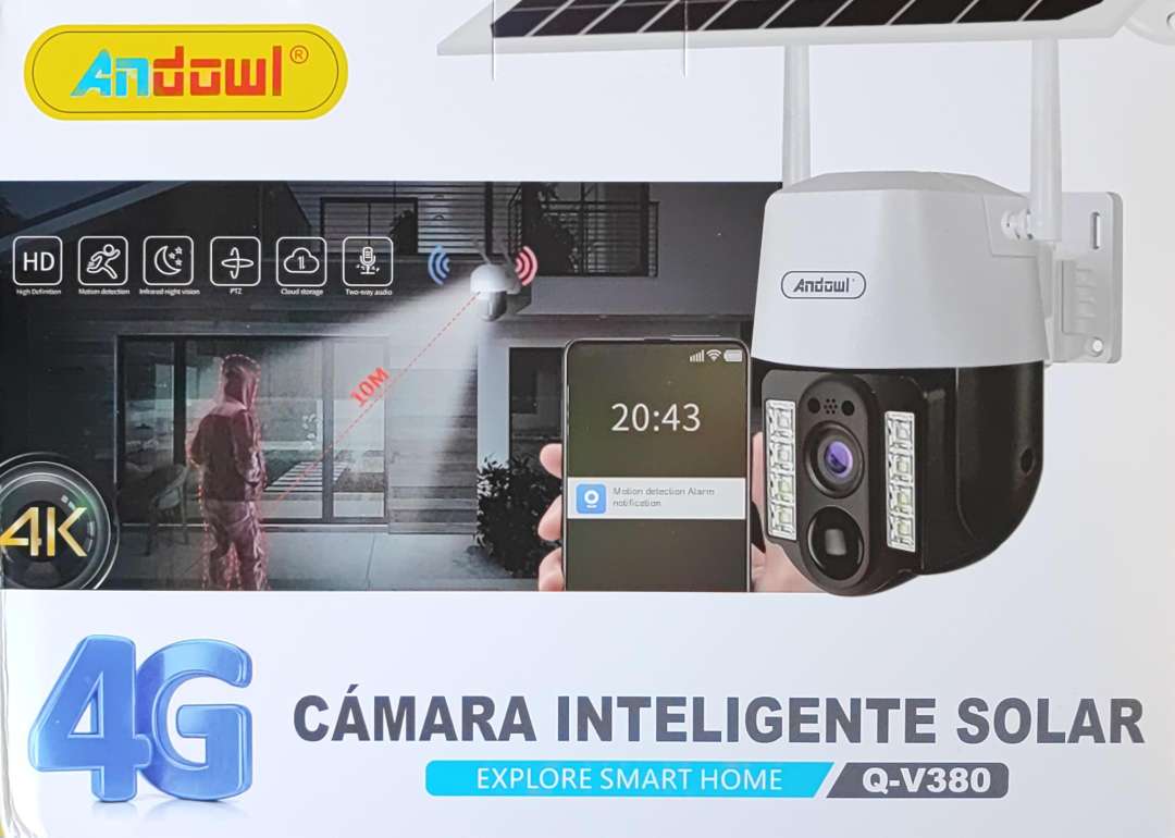 DEMO Andowl Q-V380 4K Solar Intelligent 4G IP PTZ Camera – Electromann SA