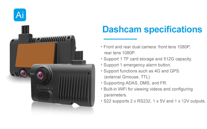 Bewin S2 Dual Camera AI 4G GPS Wifi Intelligent Vehicle Dash Camera DVR ...
