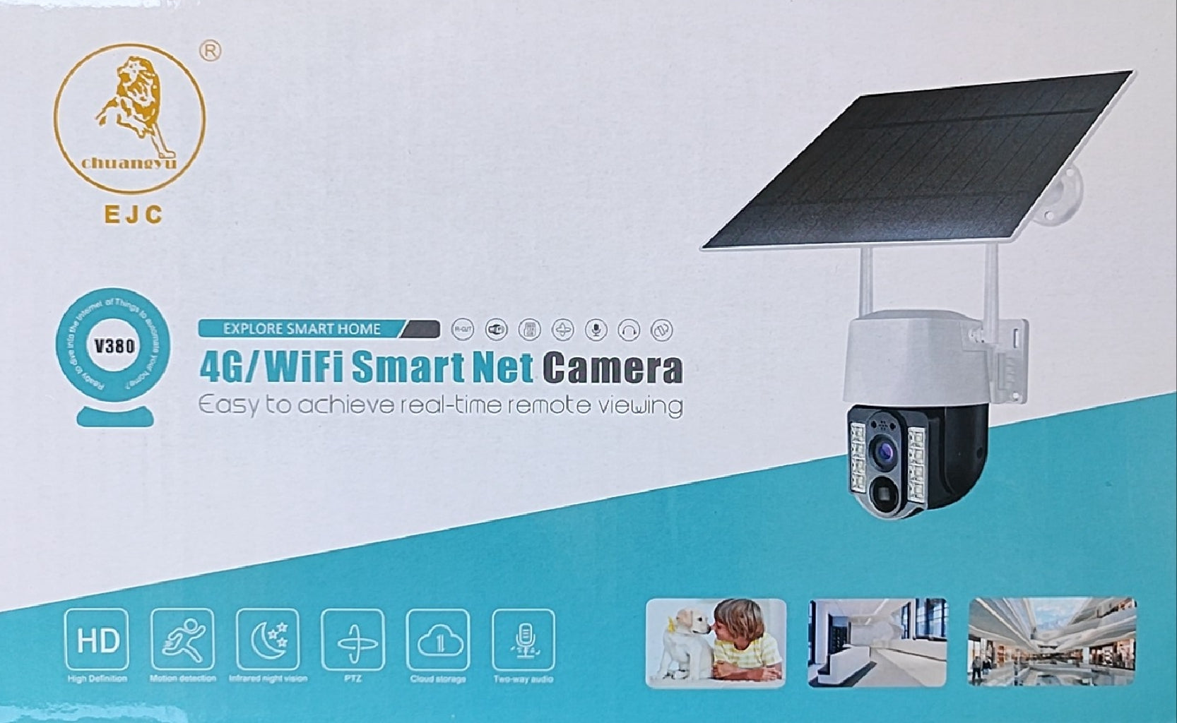 EJC V380 4K Solar Intelligent 4G IP PTZ Camera – Electromann SA