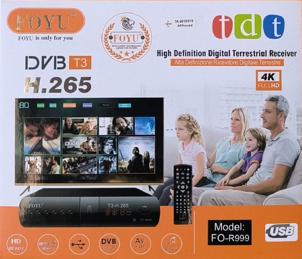 FOYU DVB T3 HD Digital FREE To Air TV Channel Receiver – Electromann SA