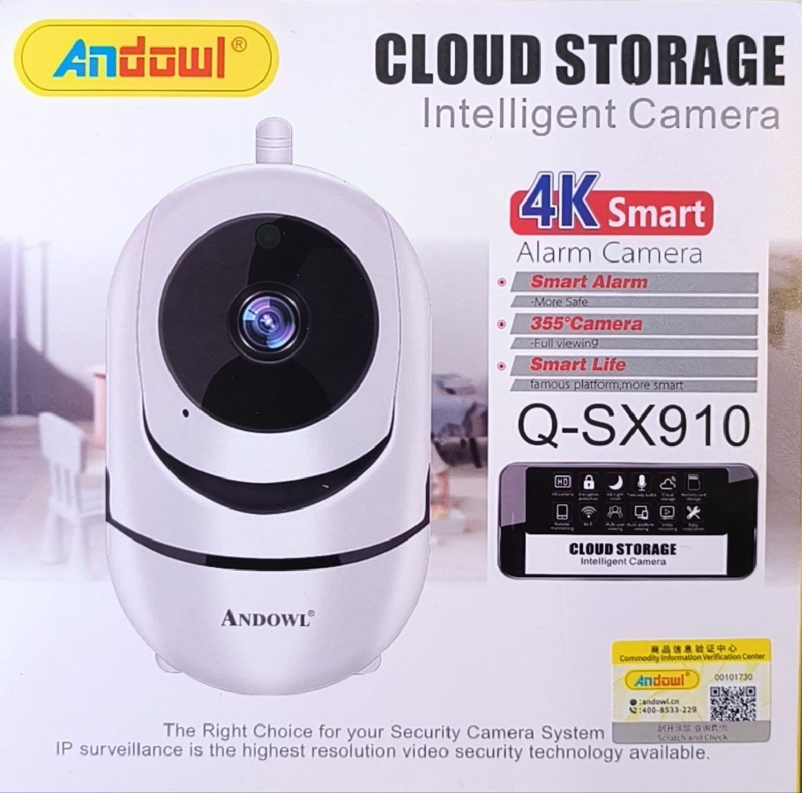 Andowl Q-SX910 4K Smart Intelligent Nanny Camera with Cloud Storage (1 ...