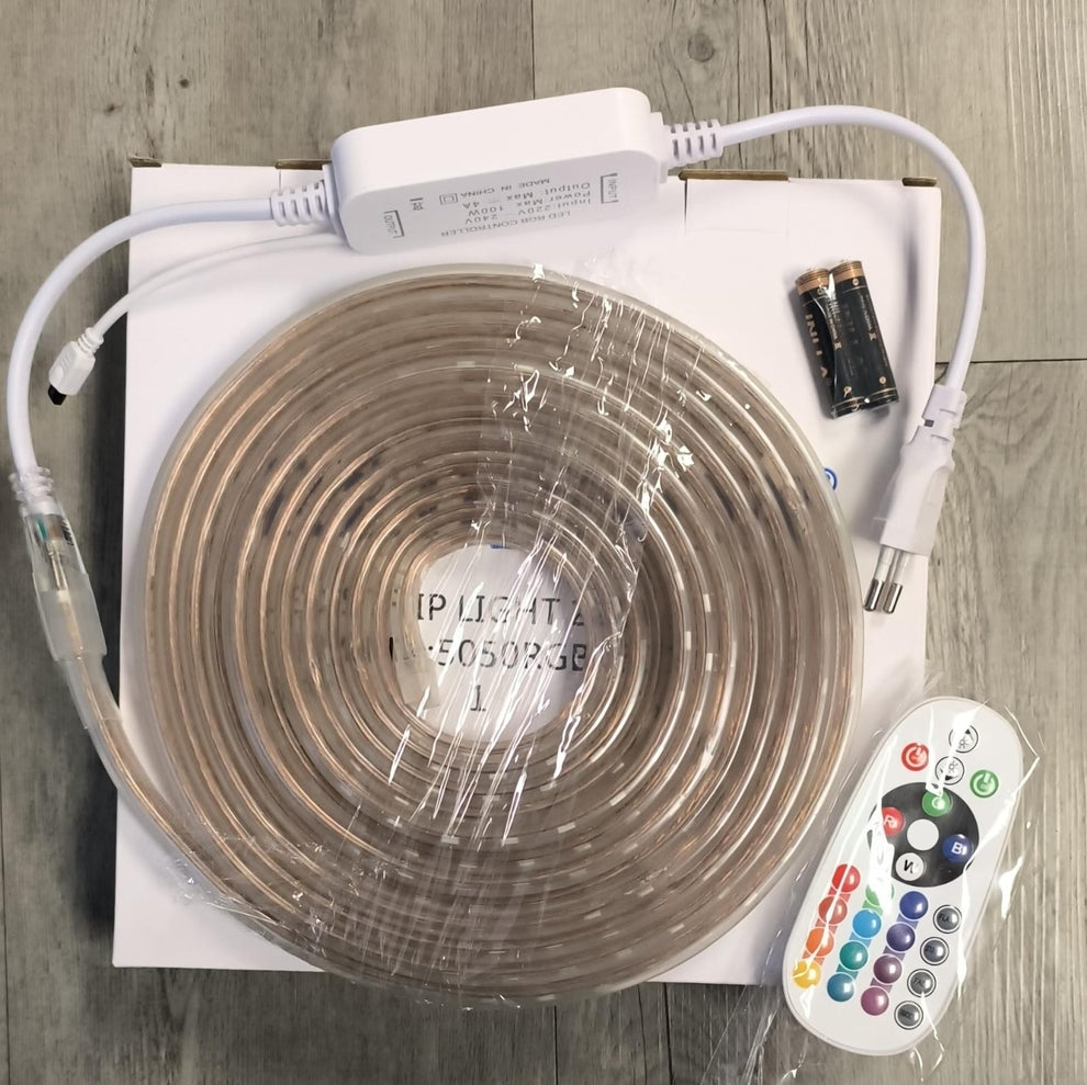 Redisson 15Meter 220vAC Waterproof RGB Remote Controlled 5050LED Strip ...