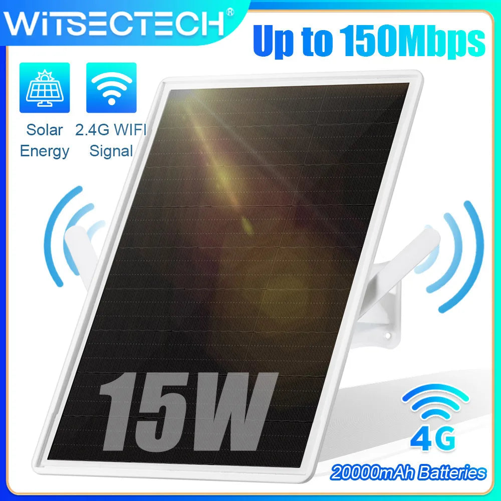 Solar Powered 4G LTE Router with SIM Card Slot 30-50M WiFi Range (1000 ...