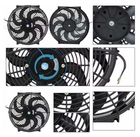 12v 80watt 10 Inch Slim Push/Pull High Performance Electric Radiator ...