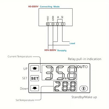 W3230 12VDC Probe Line 20A Digital Temperature Controller (10001004 ...